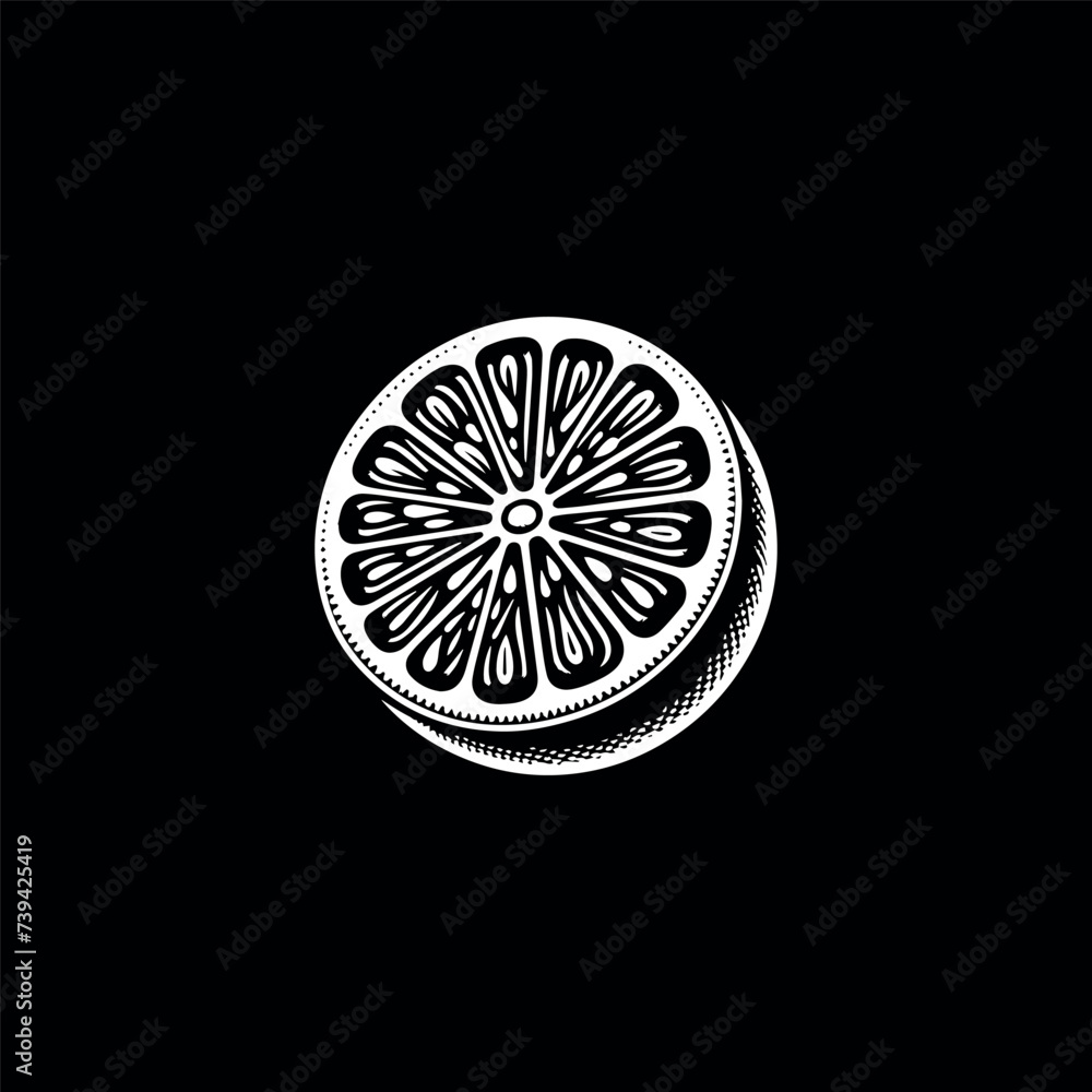 Vecteur Stock monochrome lemon logo black and white lemon sticker black ...