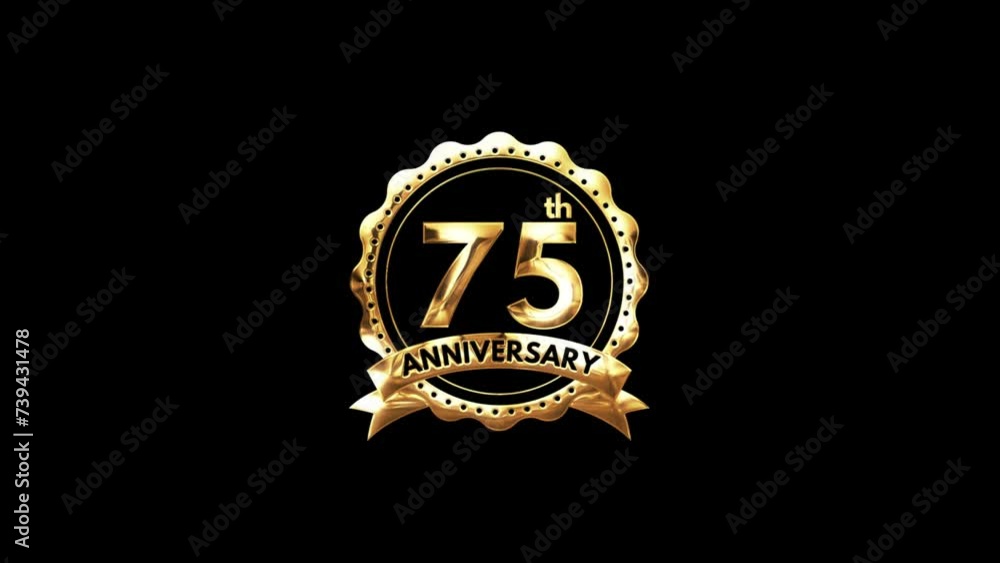 75th Anniversary luxury Gold Animation. Greeting for the 75th ...