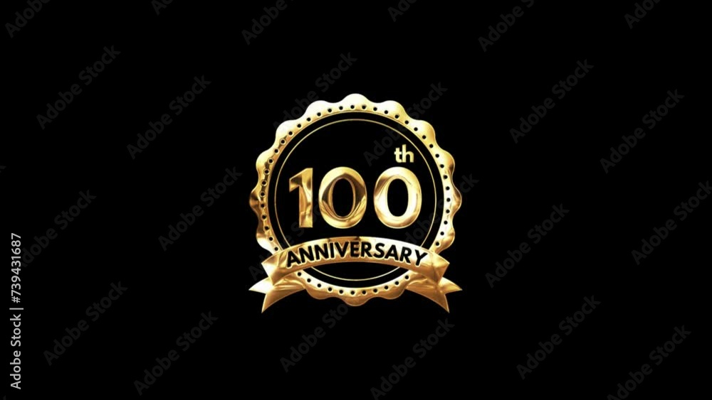 100th Anniversary luxury Gold Animation. Greeting for the 100th ...