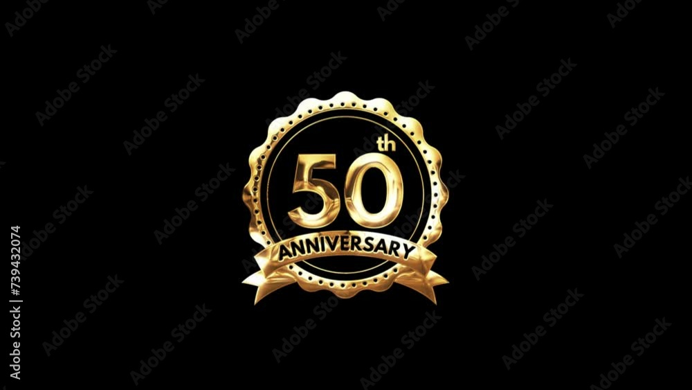 50th Anniversary luxury Gold Animation. Greeting for the 50th ...