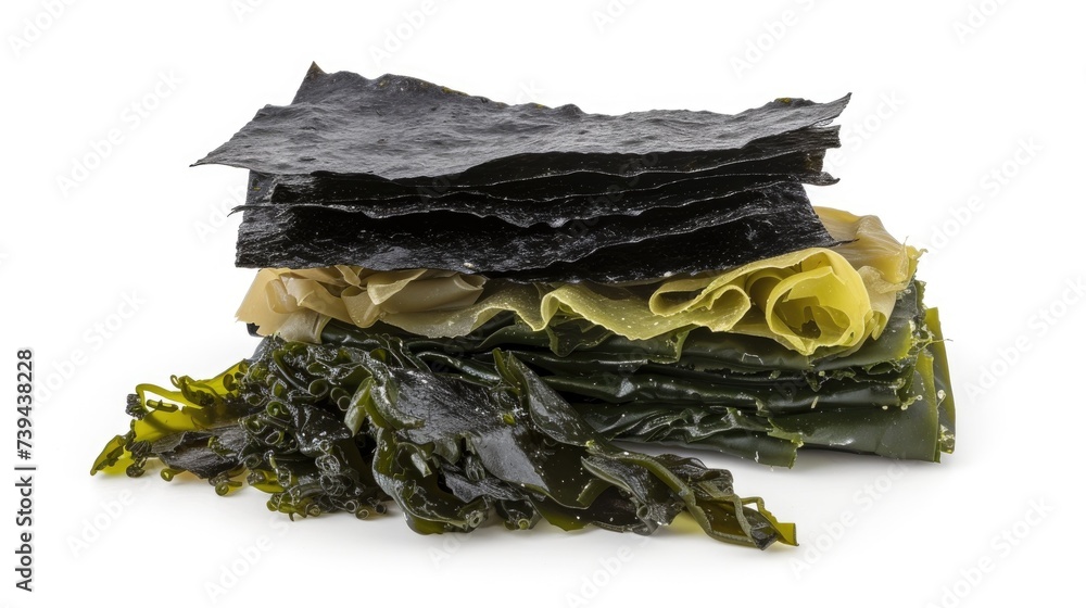 Organic natural seaweed chips. Edible algae superfood. Crispy dried ...