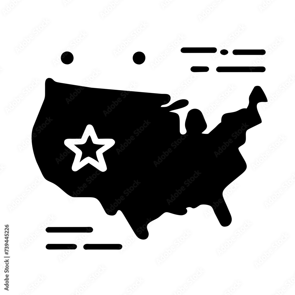 USA Map with States Isolated on White: Vector Illustration of the ...