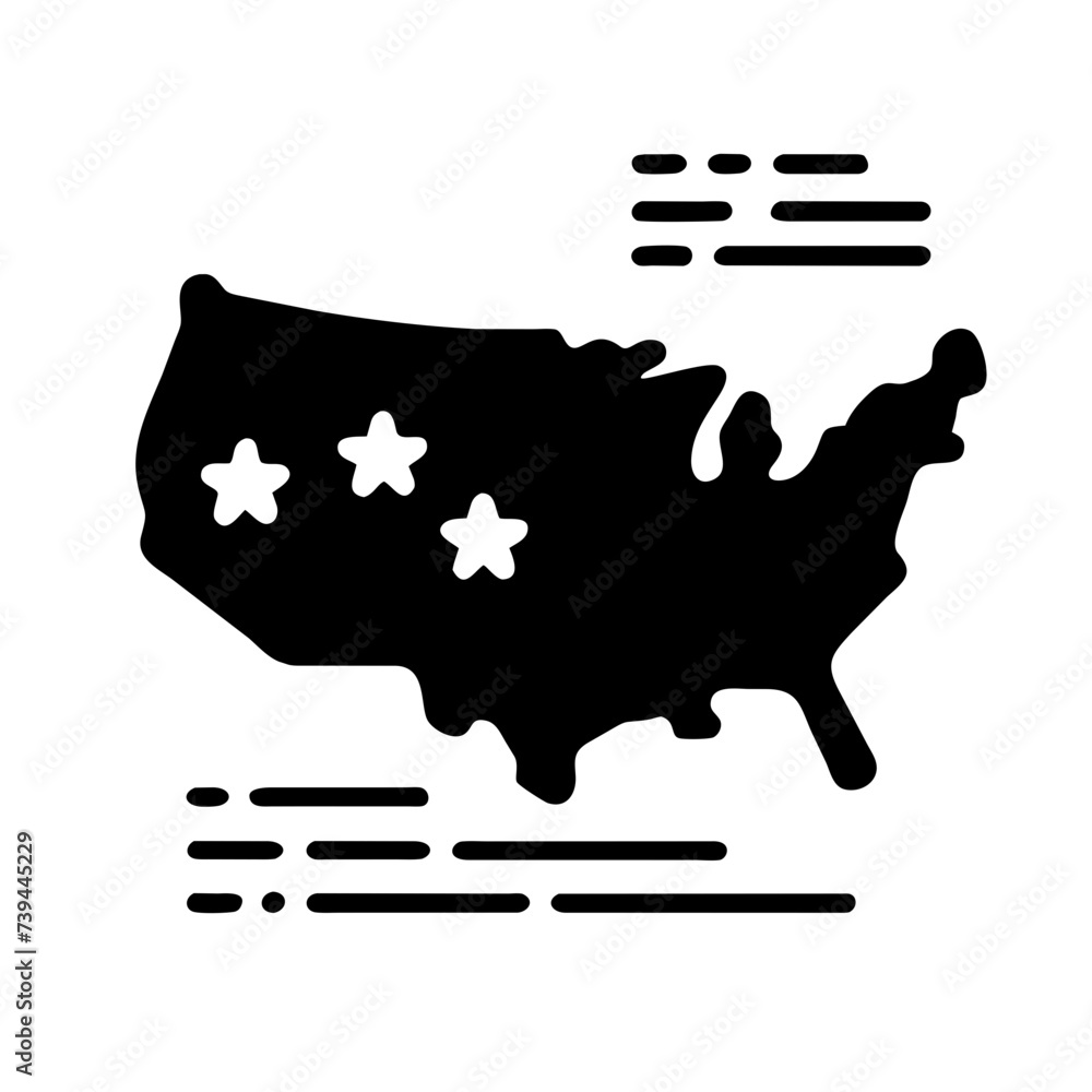Vetor de USA Map with States Isolated on White: Vector Illustration of ...