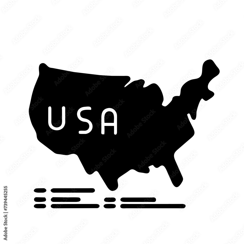 Vetor de USA Map with States Isolated on White: Vector Illustration of ...