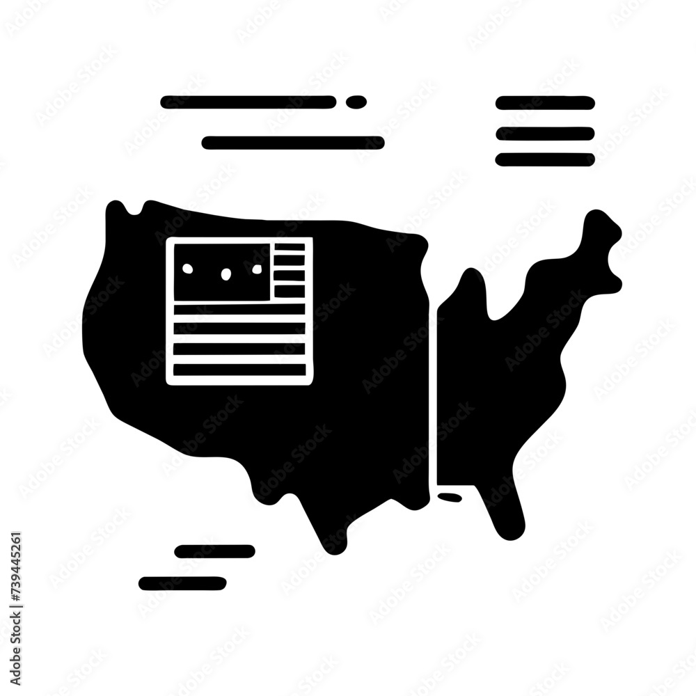 Vetor de USA Map with States Isolated on White: Vector Illustration of ...