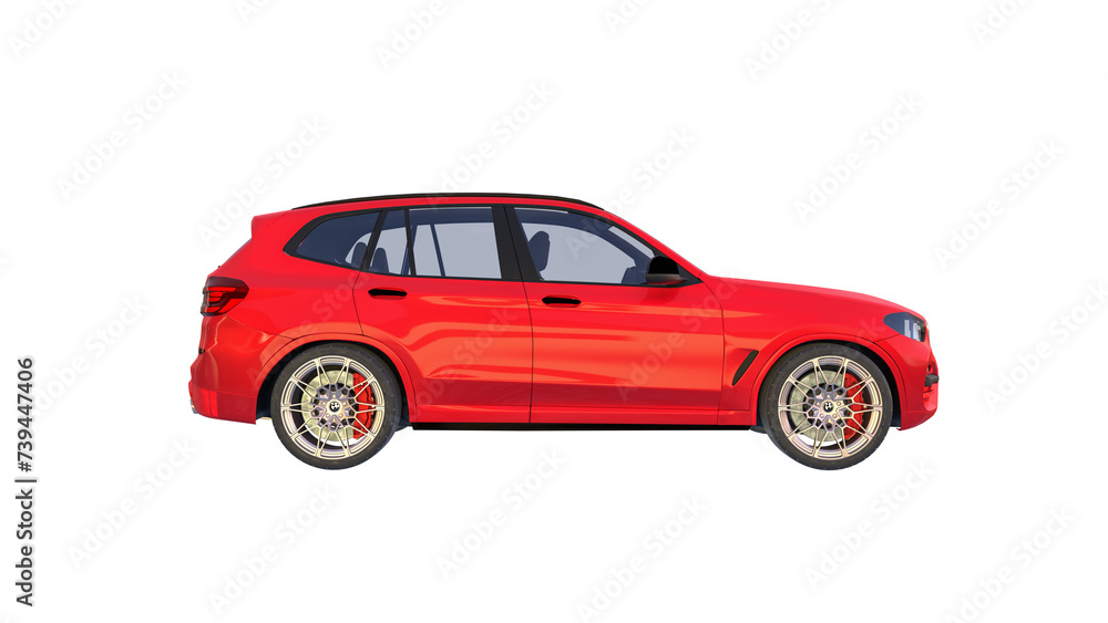 side view of red car isolated on white, BMW X3 png transparent ...