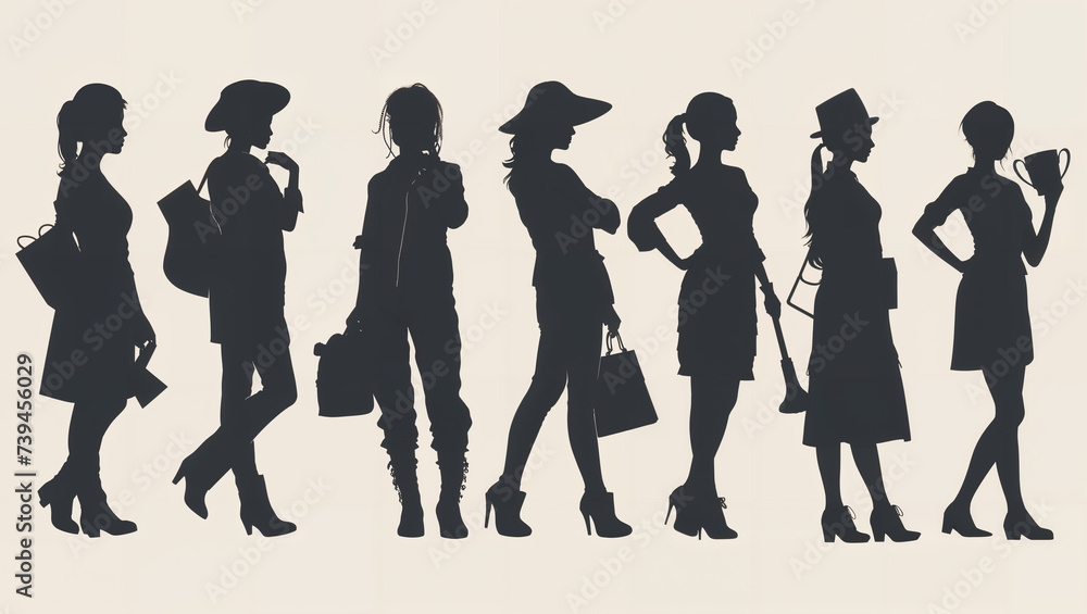 International Women's Day - silhouettes of women from various ...