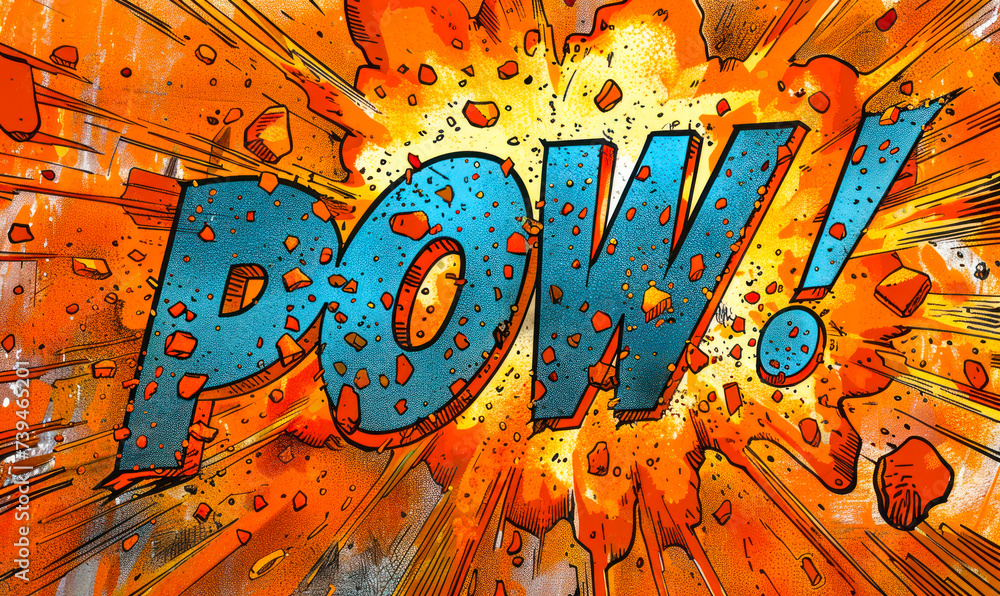 Classic comic book style POW! explosion bubble, with bold lettering and ...