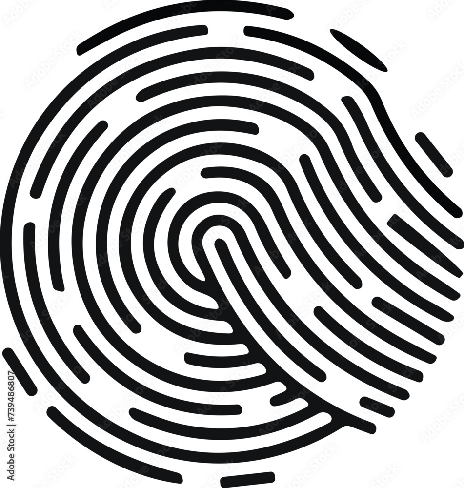 Fingerprint. finger print identity icon symbol. Thumbprint sign vector ...