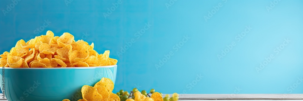 "Crispy Morning Delight: A Bowl Filled with Crunchy Corn Flakes Resting ...