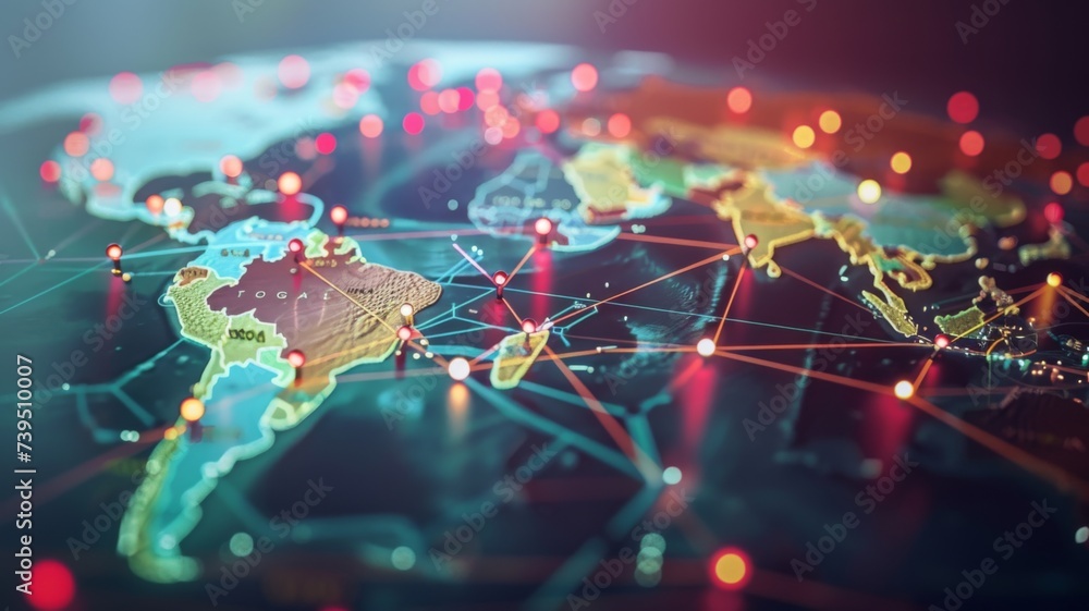 Global Network Connectivity Concept - An illuminated digital globe ...