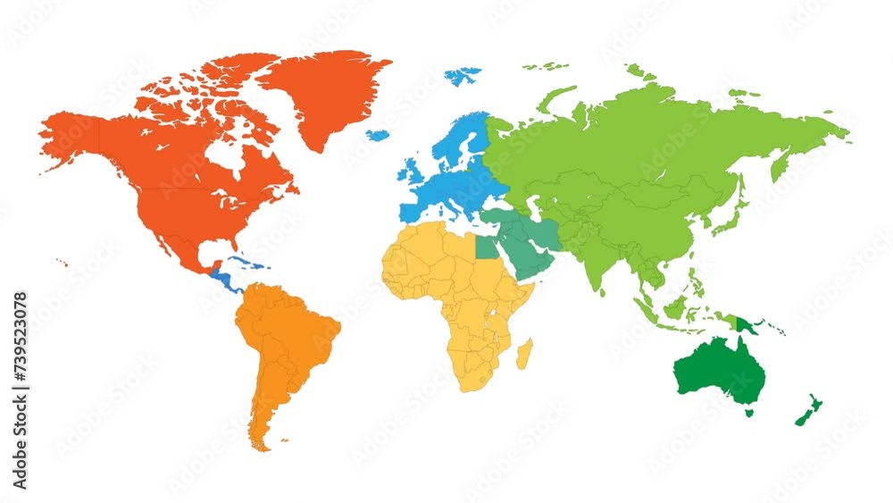 Vidéo Stock World map animation. Animation of connecting all continents ...