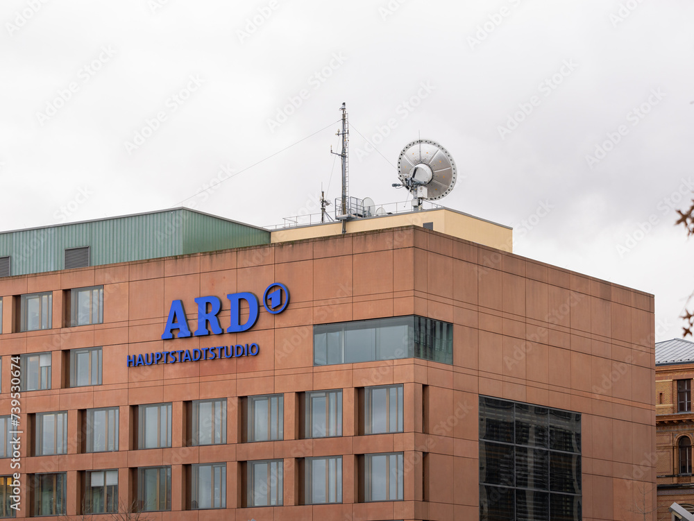BERLIN, GERMANY - 7. February 2024: ARD Hauptstadtstudio building ...