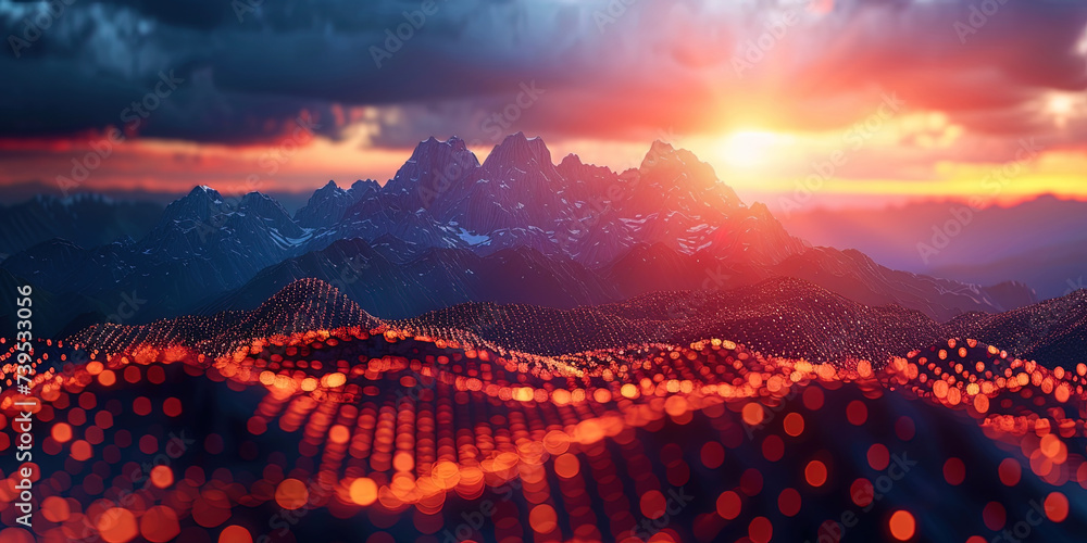 Growth columns growing against the background of positive results, like ...