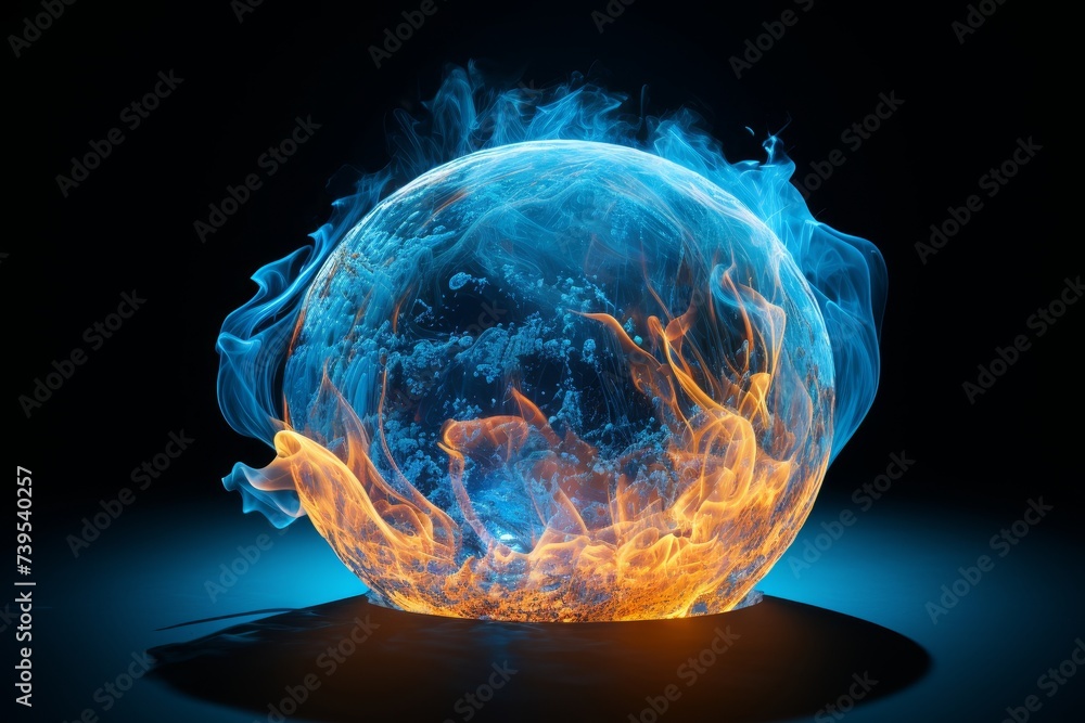 Global warming concept. earth in heat crisis, el nino impact with ...