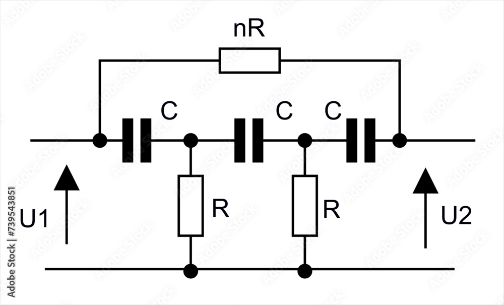 Vector technical schematic diagram of electrical connection of analog ... Vector technical schematic diagram of electrical connection of analog ...