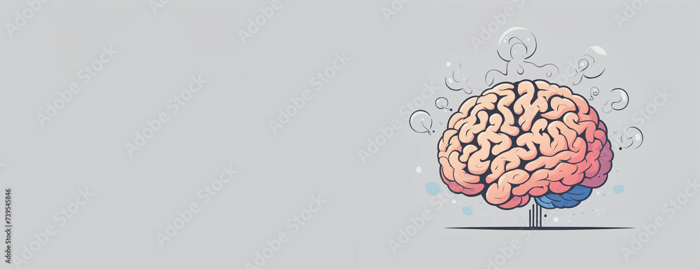 A detailed drawing of a human brain overheating, symbolizing thought ...