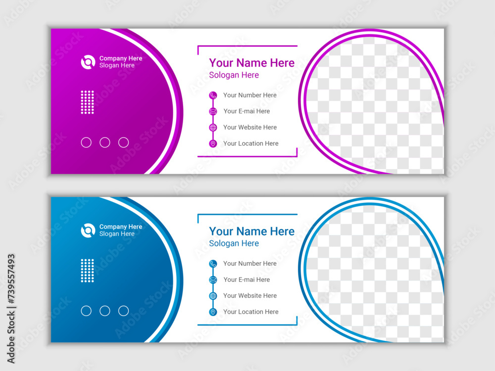 Set of modern email signature design, modern creative email signature ...