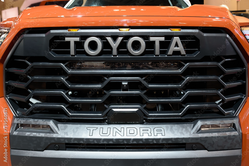 Toyota Tundra logo in vehicle grille Stock Photo | Adobe Stock