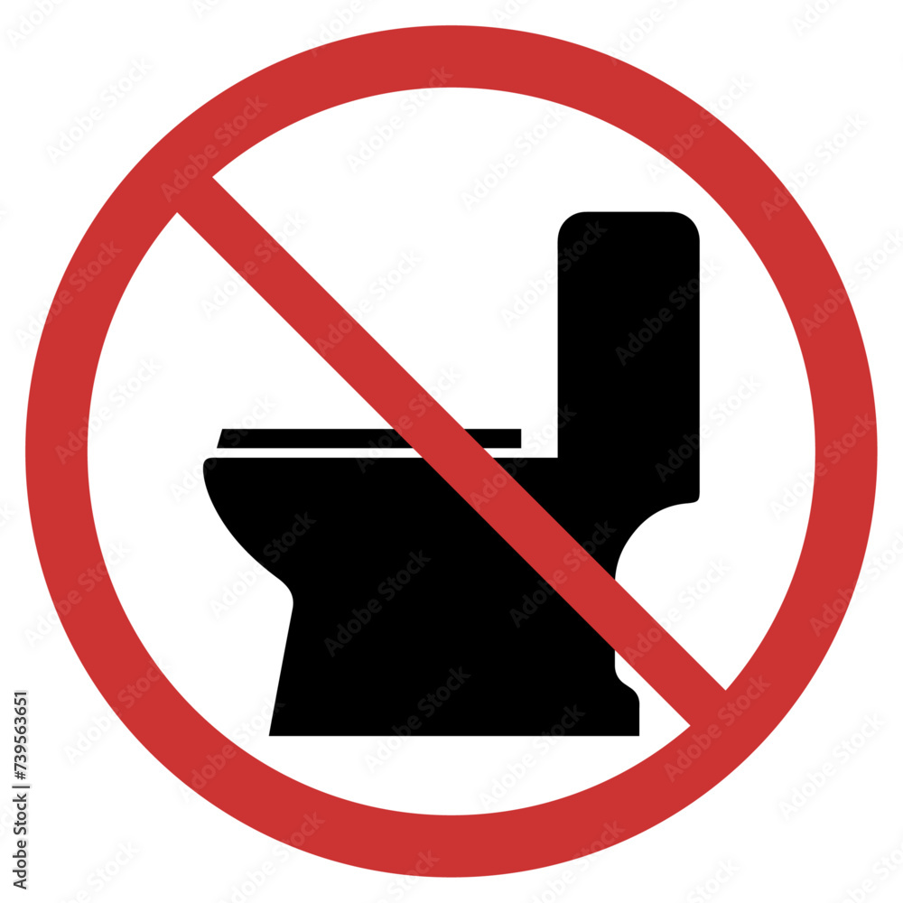 Vector graphic of sign informing that the bathroom is temporarily out ...