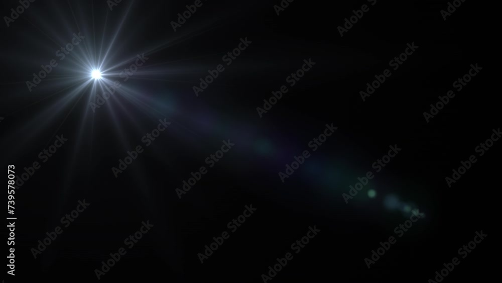 Vidéo Stock Abstract blue optical lens flares light streaks shine ray ...