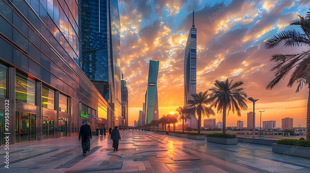 Golden Sunset Splendor - King Abdullah Financial District (KAFD) Towers ...