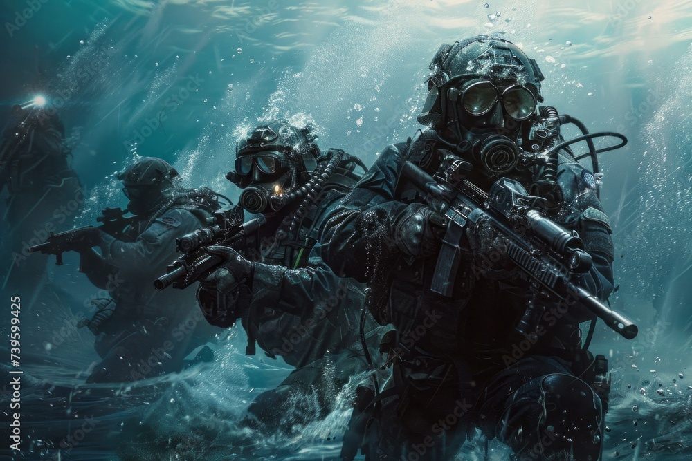 A group of VetalVit special operations divers is seen preparing for an ...