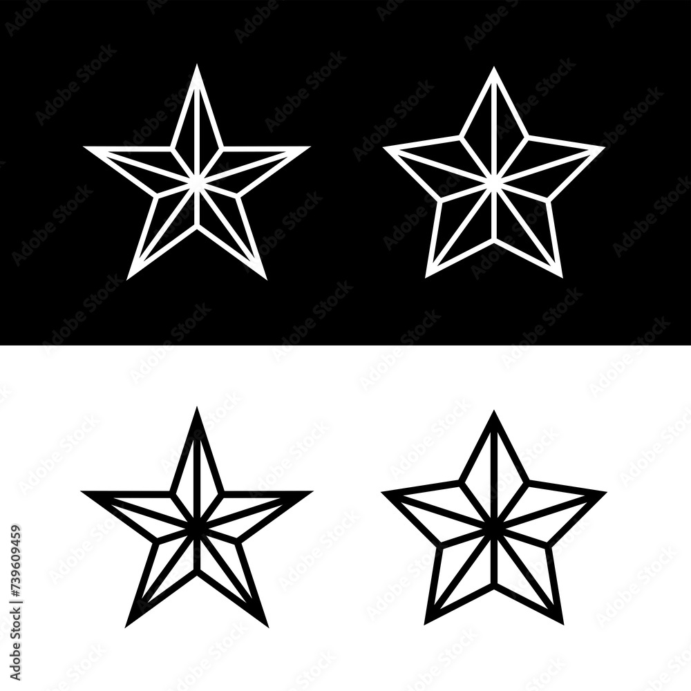Star icon. Symbol of the Red Army, military rank on shoulder straps or ...