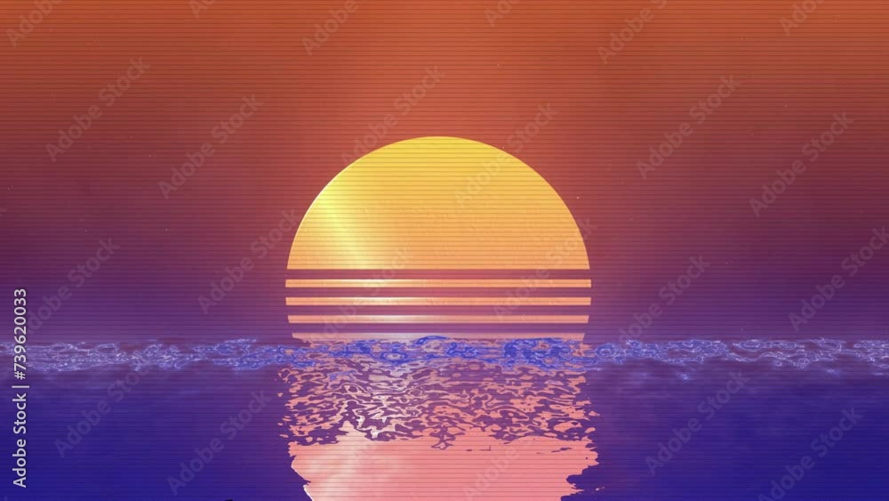 Sun retro animated background (looping video), abstract background ...