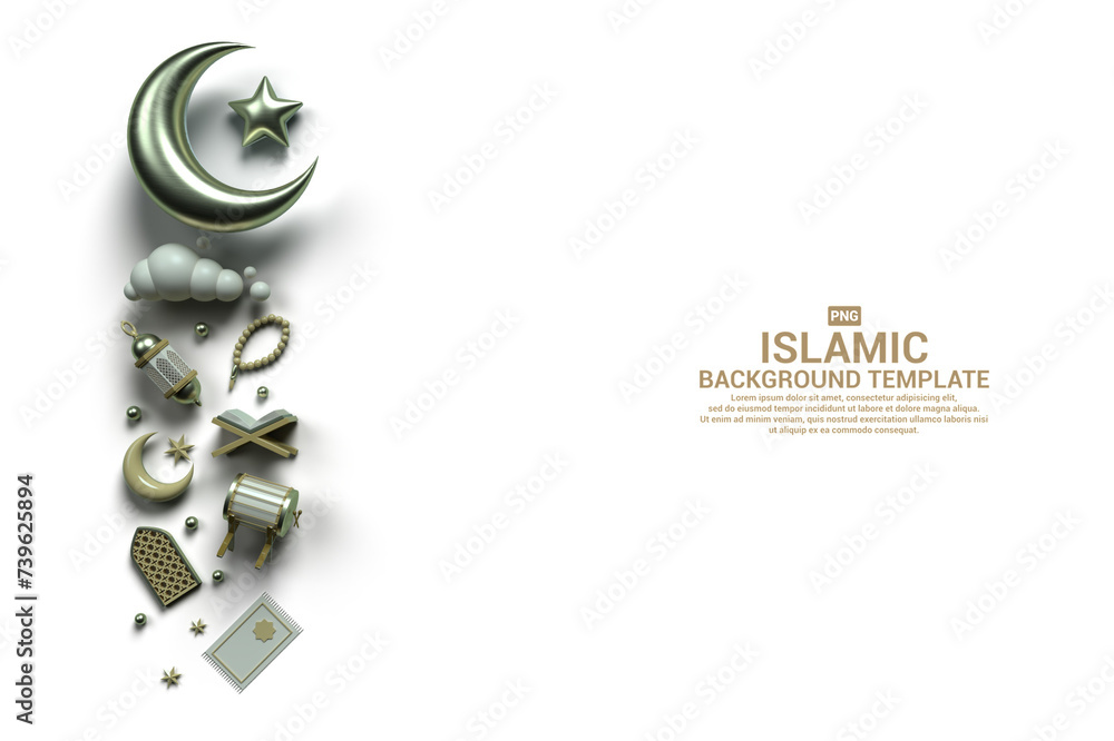 3D design Islamic display with big golden Crescent also traditional ...