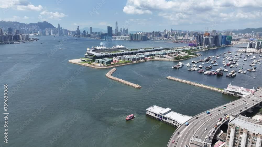 Luxury cruise ship control the position and speed to accurately dock at ...