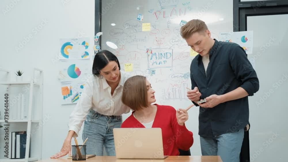 Professional business team working together in start up project at ...