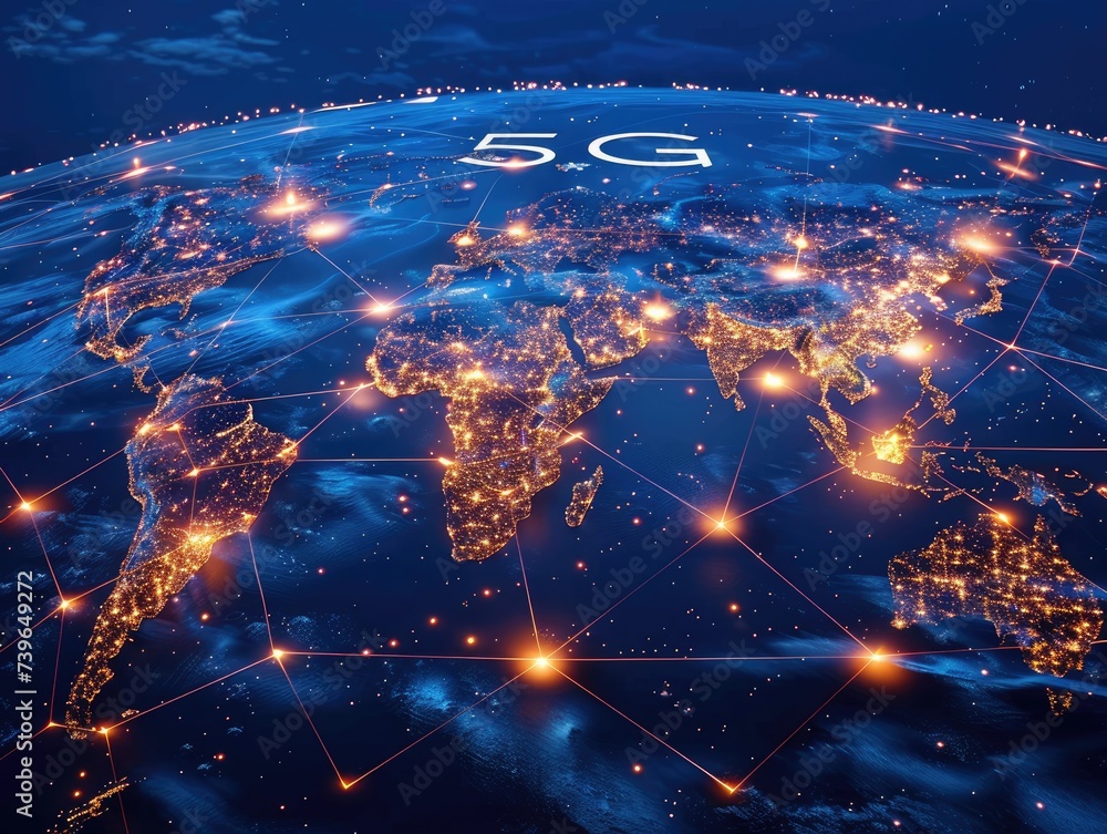 A visual representation of the Earth at night highlighted by city ...