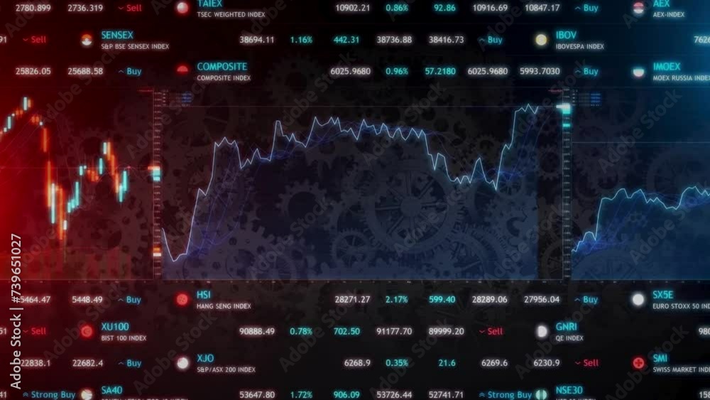 Vidéo Stock Stock market abstract finance background with motion graph ...