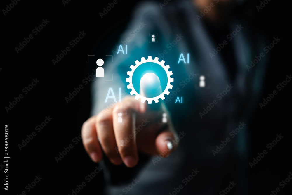 Discover the synergy of AI transformation and HRM as businessman ...