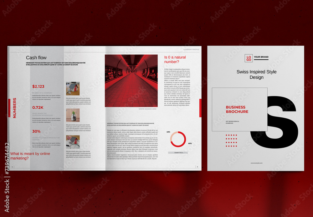 Swiss Style Brochure Layout Stock Template | Adobe Stock