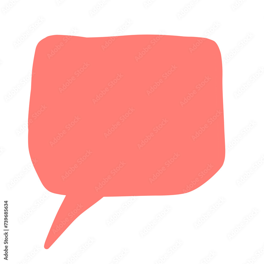 Doodle chat bubble square frame transparent on transparent background ...