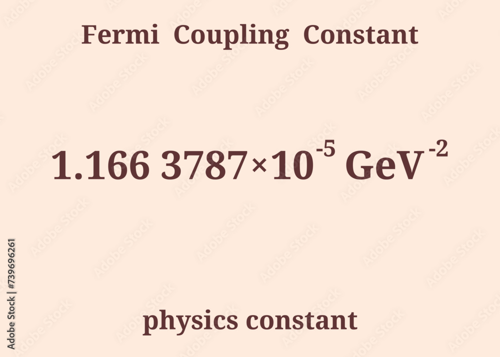 Fermi Coupling Constant. Physics constant. Education. Science. Vector ...