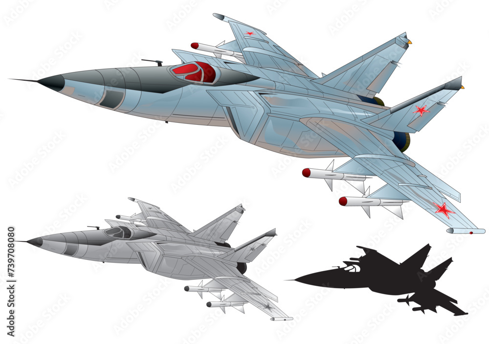 Russian twin engine mach3 jet fighter Mikoyan-Gurevich MiG-25, image ...