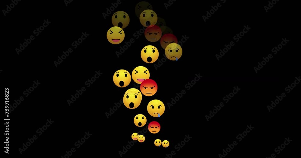Facebook live reactions of emojis and icons animation in 4K alpha ...
