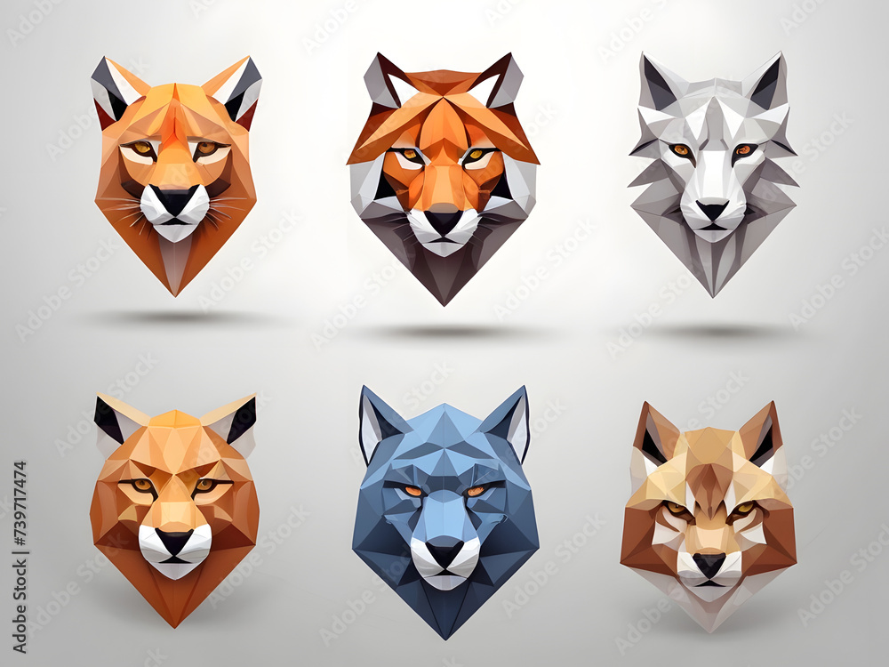 "Majestic tiger head logo: A Modern Polygonal Vector Illustration ...