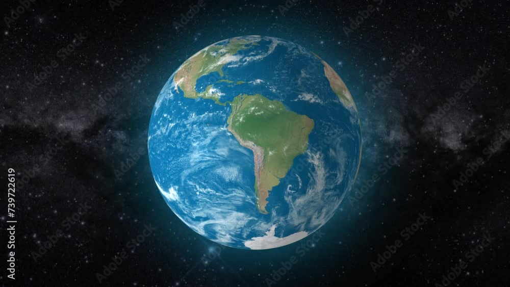 Cinematic video background showcases Realistic Globe rotating, zooming ...