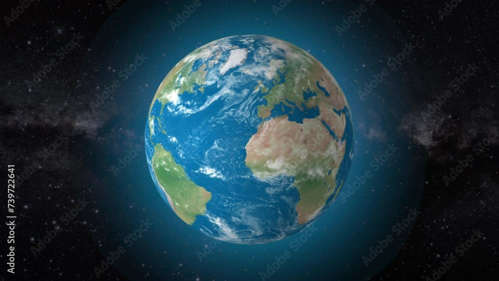 Cinematic video background showcases Realistic Globe rotating, zooming ...