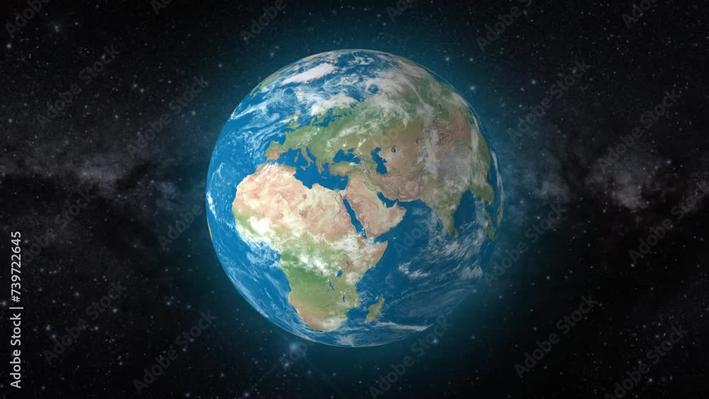 Cinematic video background showcases Realistic Globe rotating, zooming ...