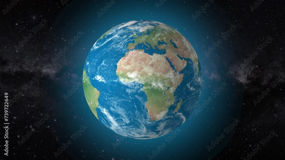 Cinematic video background showcases Realistic Globe rotating, zooming ...