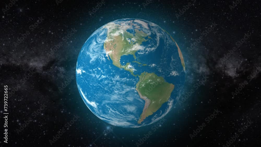 Cinematic video background showcases Realistic Globe rotating, zooming ...