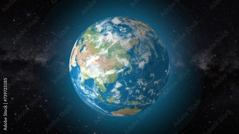 Cinematic video background showcases Realistic Globe rotating, zooming ...