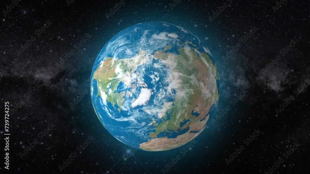 Cinematic video background showcases Realistic Globe rotating, zooming ...