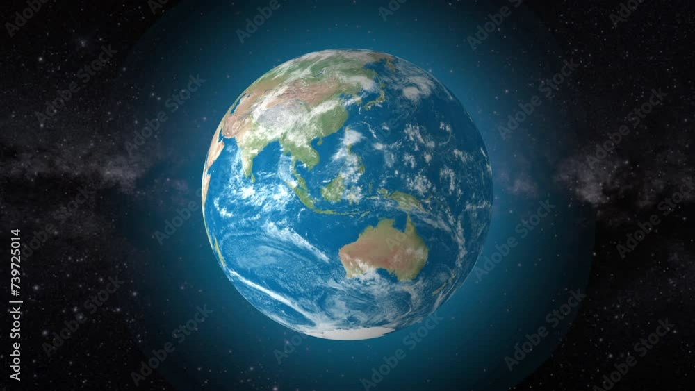 Cinematic video background showcases Realistic Globe rotating, zooming ...