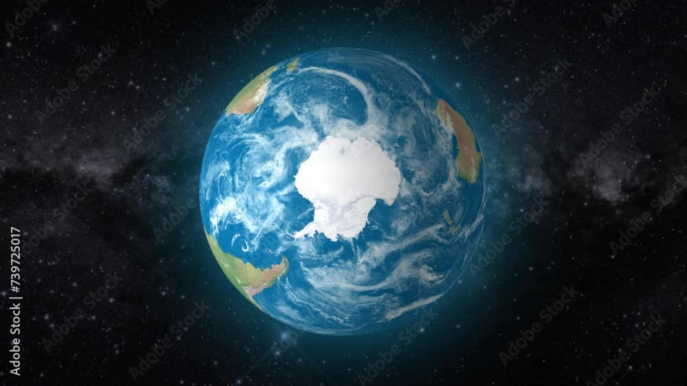 Cinematic video background showcases Realistic Globe rotating, zooming ...